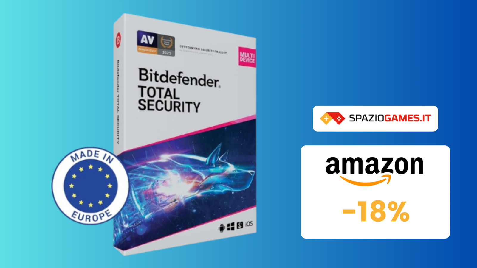 Prezzo SUPER su Bitdefender Total Security 2024! SOLO 64€! - SpazioGames