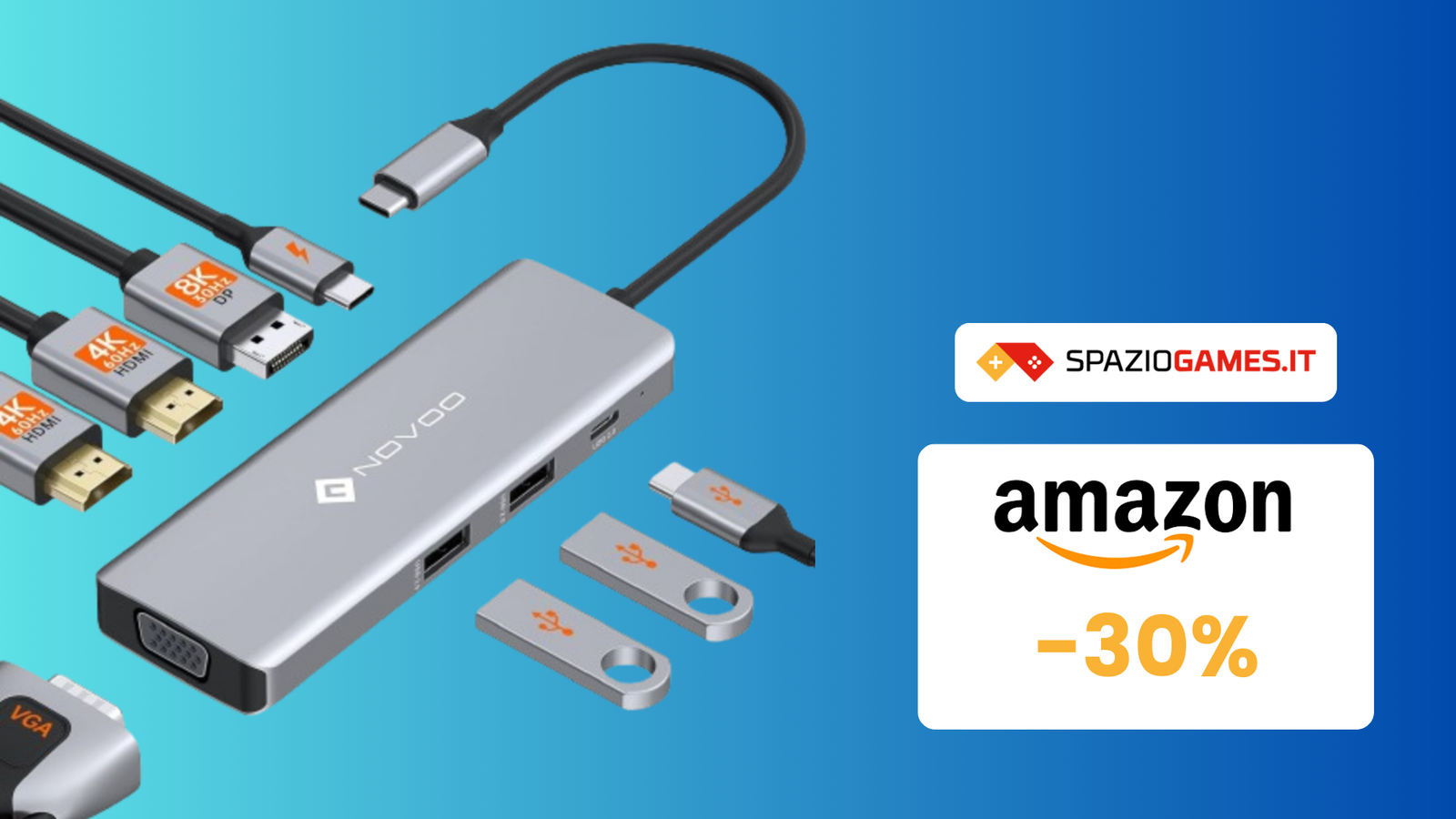 Docking station 8 in 1 a prezzo TOP: -30%! - SpazioGames