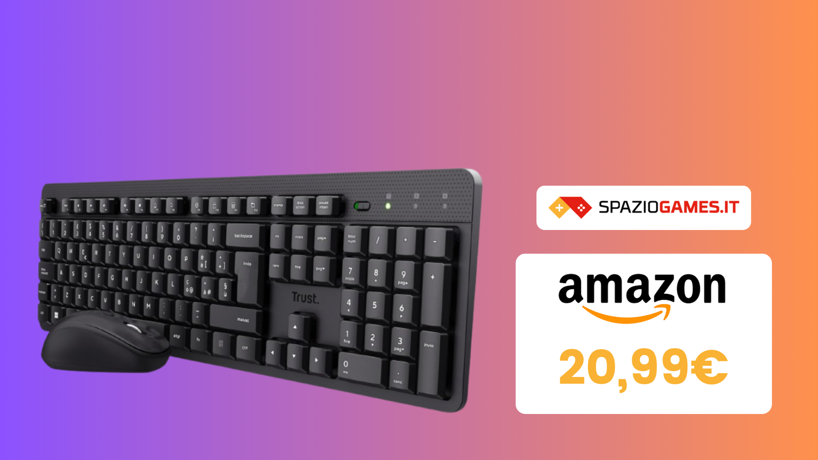 WOW! Kit mouse + tastiera wireless Trust a SOLI 21€! - SpazioGames