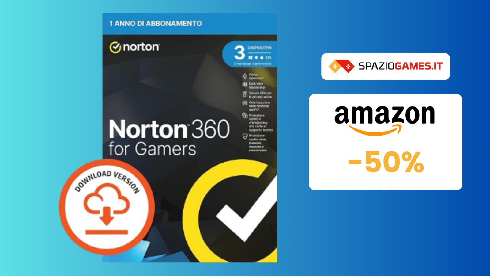 Norton 360 for Gamers a METÀ PREZZO: solo 25€! - SpazioGames