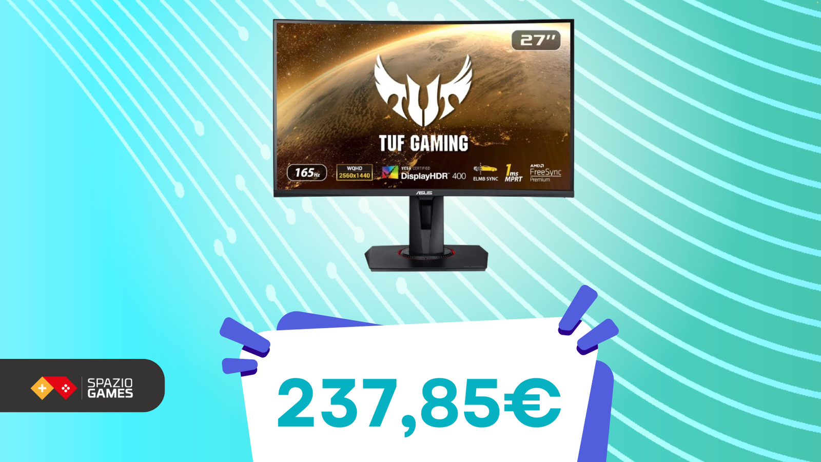 ASUS TUF Gaming VG27WQ al PREZZO PIU' BASSO DI SEMPRE! Approfittane ora ...