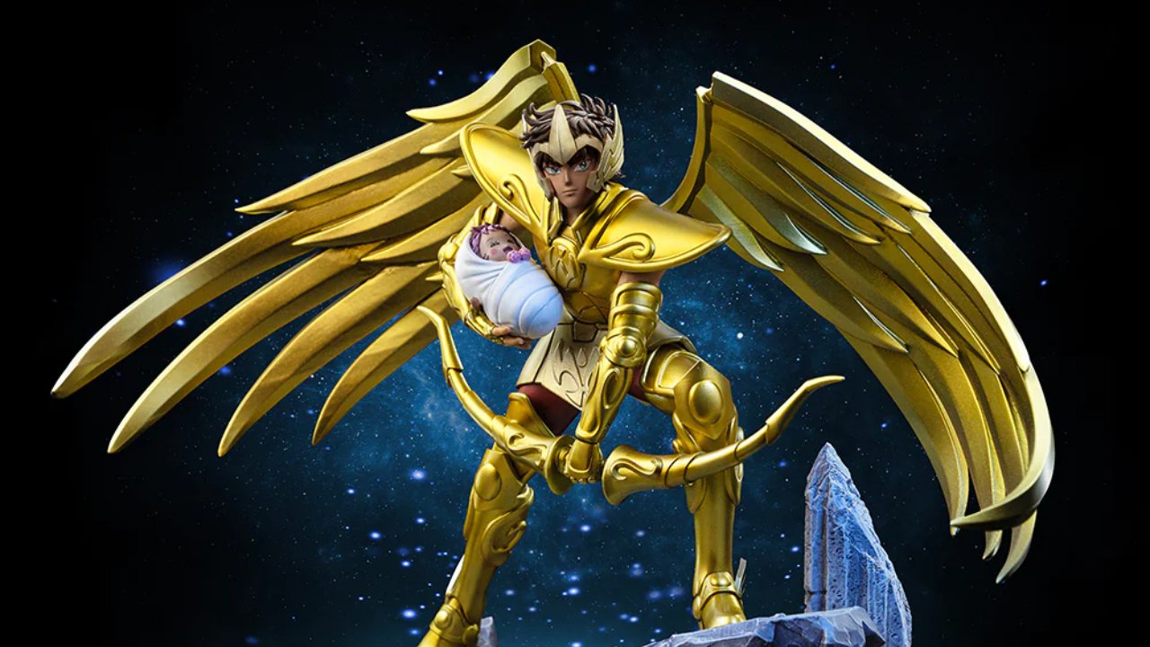 Aiolos Sagittarius brilla in una maestosa statua di Iron Studios ...