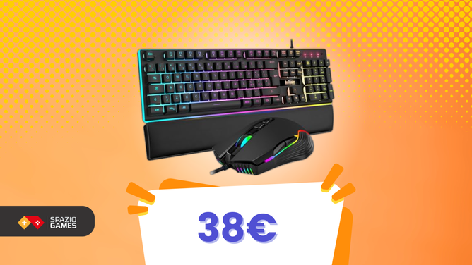 RedThunder K10 Set Tastiera RGB + Mouse 7200DPI + Poggiapolsi a 38 ...