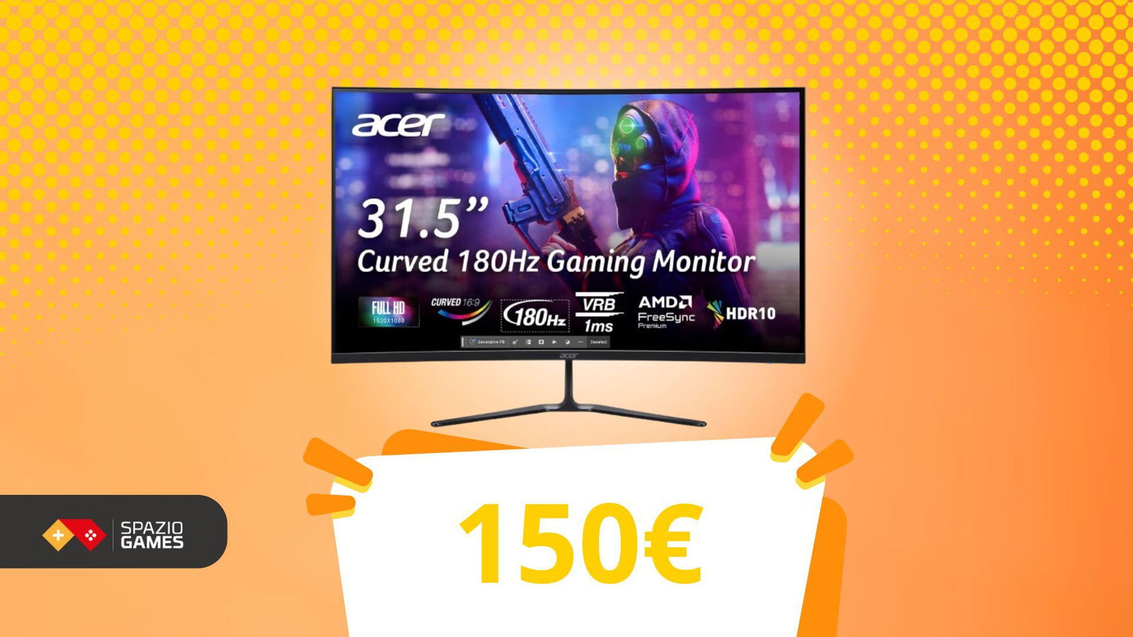 Una volta 150€ non bastavano per un monitor cosi. Oggi questo Acer è ...